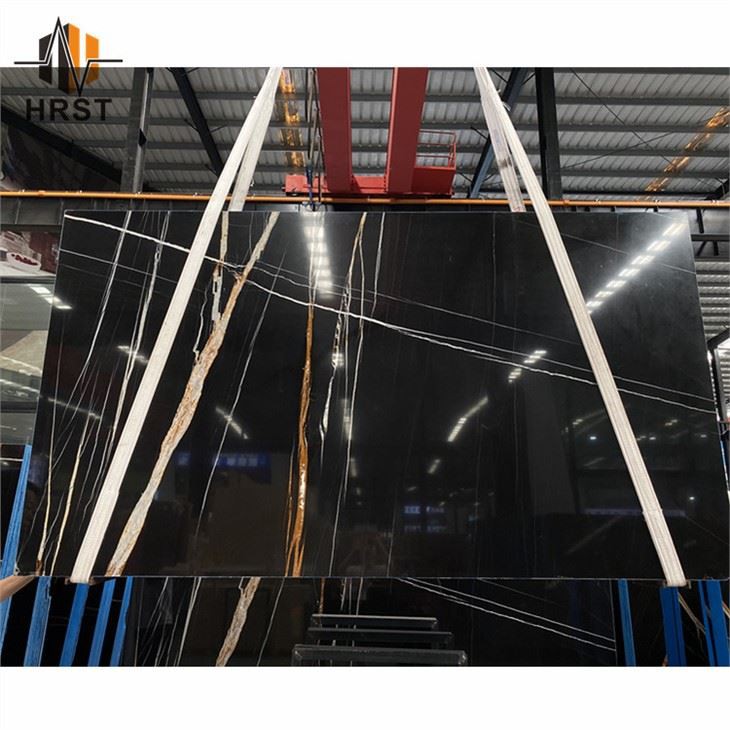 Marbre Noir Sahara Marmo Nero Tunisi Slabs Pemasok - Harga Grosir ...